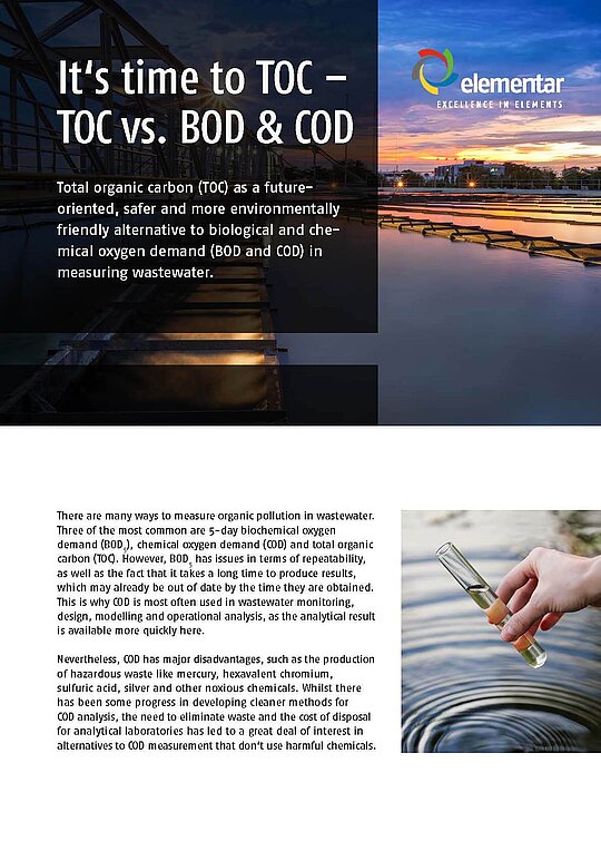 全有機炭素分析装置 enviro TOC - Elementar