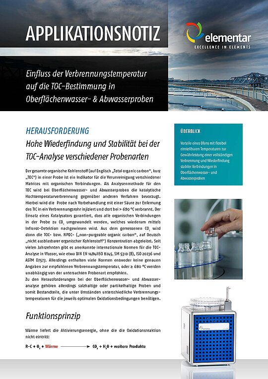 Verbrennungstemperatur bei der TOC-Analyse - Elementar